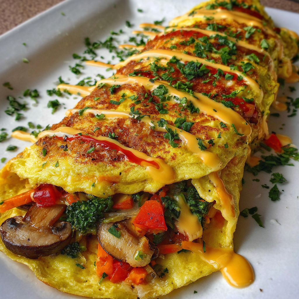 Loaded Veggie Cheese Omelette – Protein-Packed, Colorful & Easy to Make ...